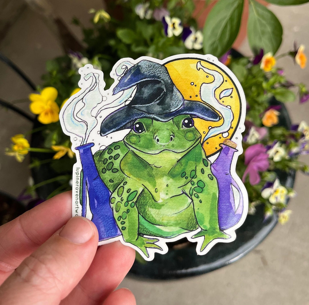 Wizard Toad Vinyl Sticker, Toad Sticker, Cute Toad, Halloween Sticker ...