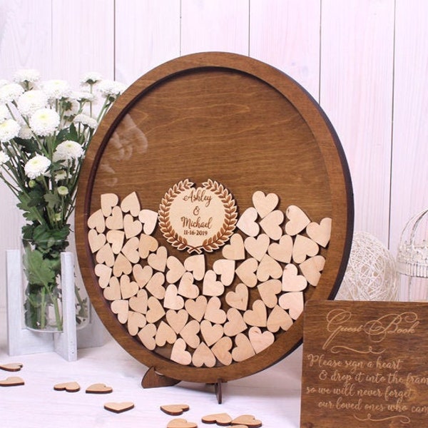 Wood Heart Guestbook - Etsy