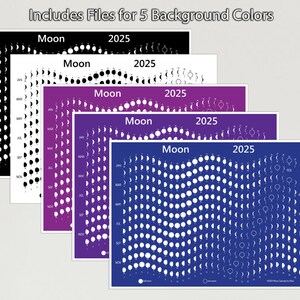 Moon Phase Calendar Lunar Calendar Moon Calendar 2025 Print Poster Digital Download - Etsy