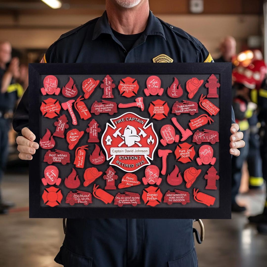 Firefighter Retirement Guest Book Alternative – Personalized Fire ...