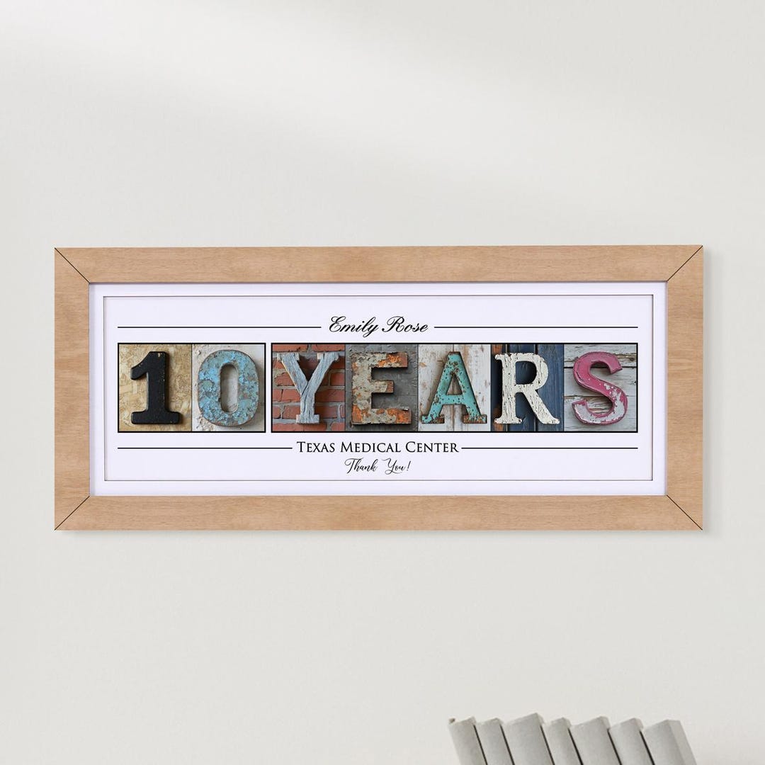 10 Years of Service Gift - Employee Thank You Gift - Work Anniversary ...