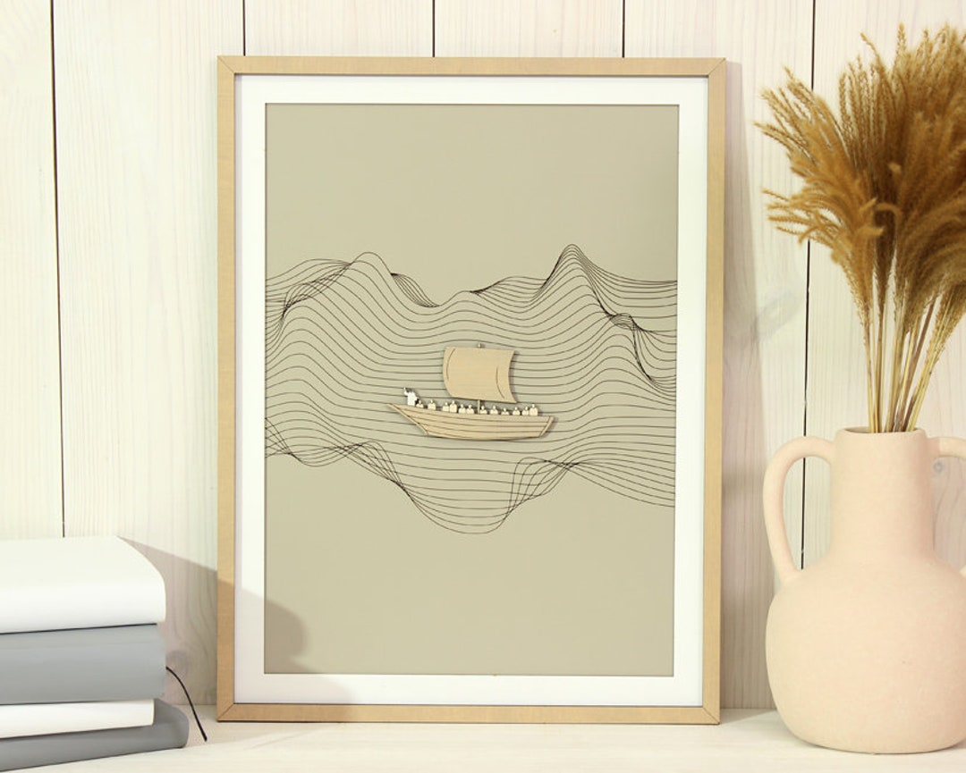 Jesus Stills Sea, Hush Be Still, Christian Wall Art, 3D Wood Décor ...