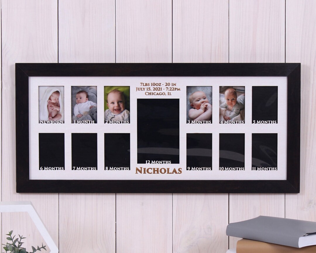 3D Baby Birth Through One Year Monthly Photo Picture Frame ...