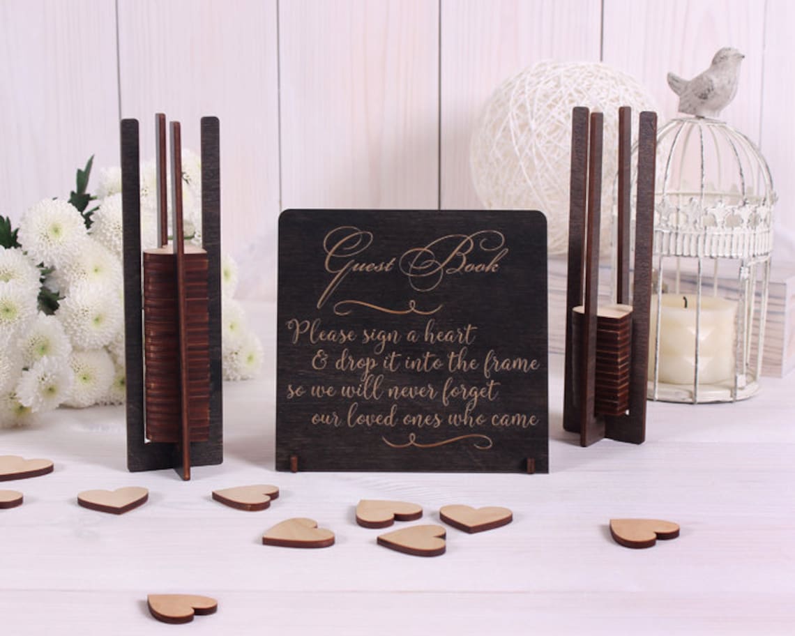 Drop Box Wedding Guestbook Family Initial Wedding Guest Book | Etsy