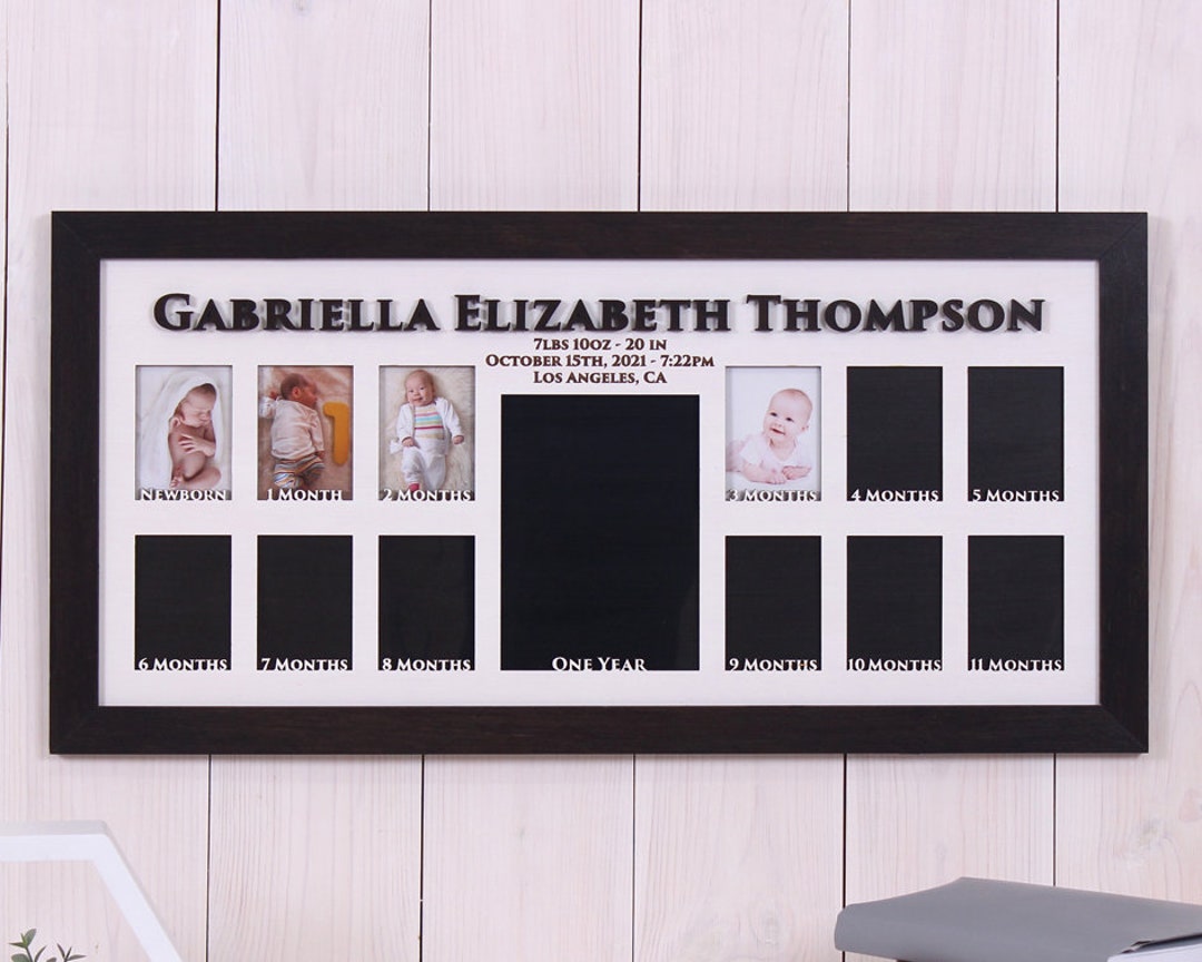 Baby Birth Through One Year Monthly Photo Picture 3d Frame ...