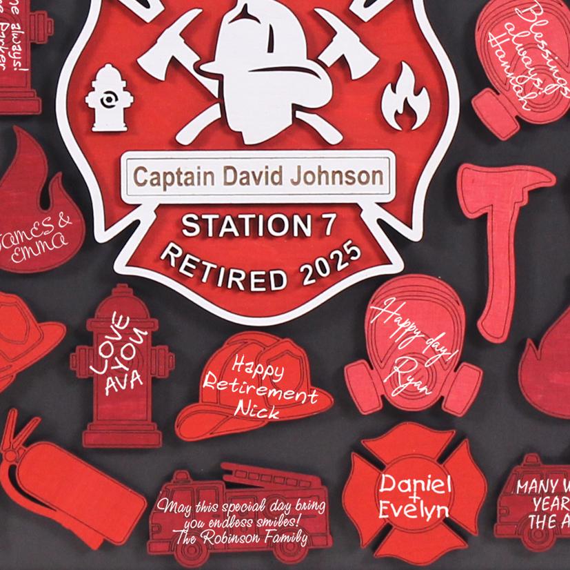 Firefighter Retirement Guest Book Alternative – Personalized Fire ...
