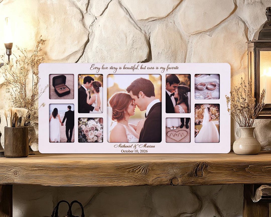 Wedding Photo Frame, Collage Picture Frame, Personalized Photo Frame ...