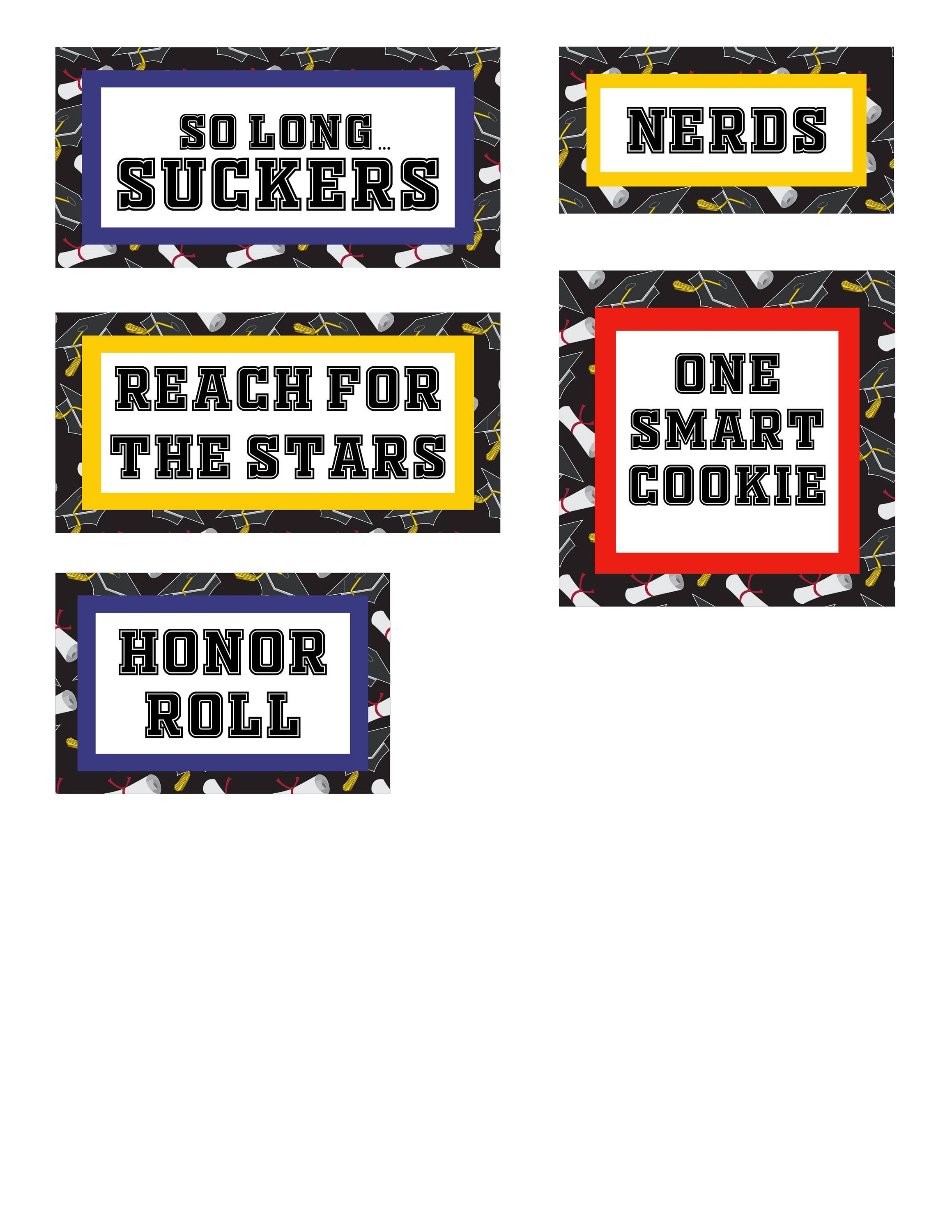 Printable Graduation Candy Signs Set of 9 - Etsy Canada