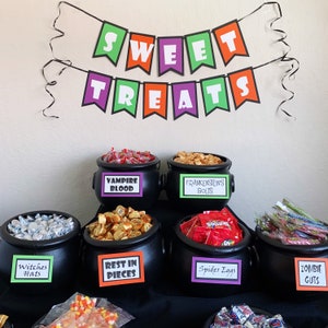 Halloween Candy Bar Bundle Sweet Treats Banner Set of 11 Table Signs ...