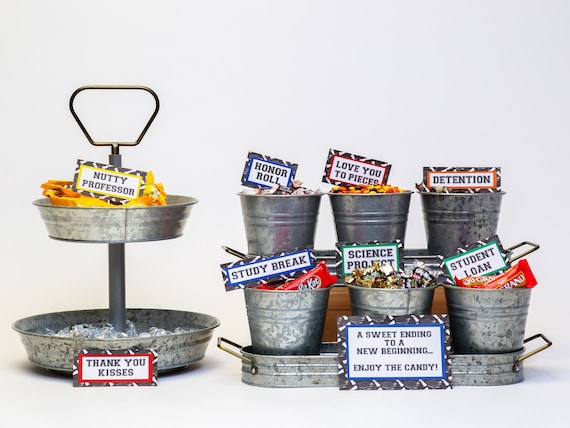 Graduation Candy Signs, set of 9 - Candy Bar Sign - Candy Sign ...