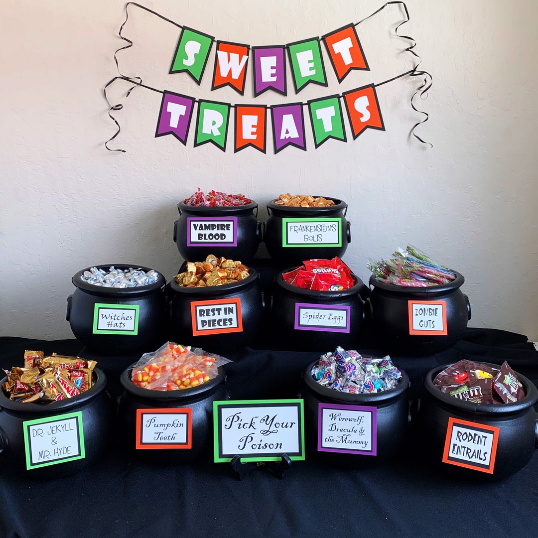 Halloween Candy Bar Bundle Sweet Treats Banner Set of 11 Table Signs ...