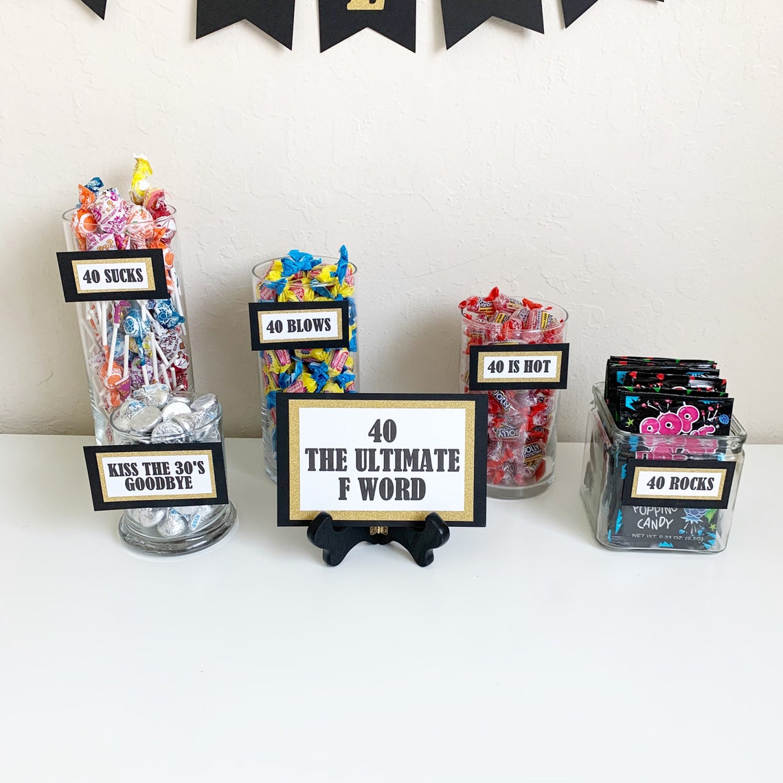 Birthday Candy Signs Cheers to Years Birthday Party Adult - Etsy