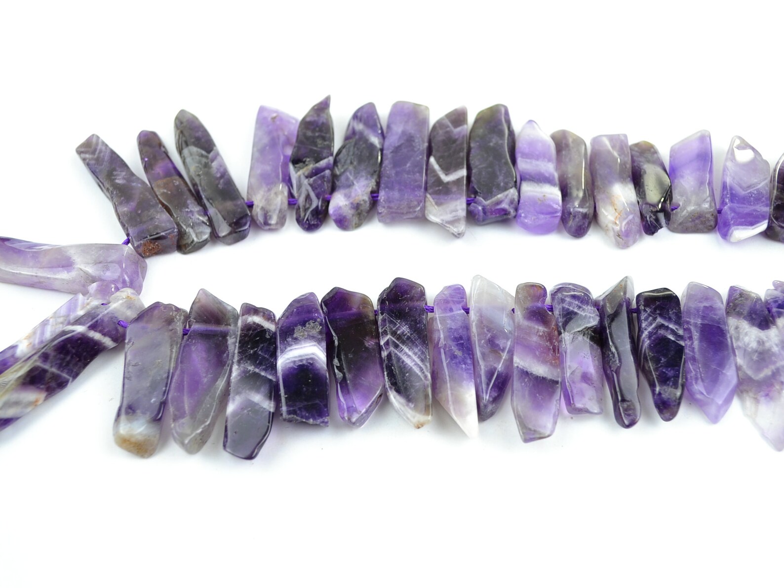 Natural Amethyst Stick Beads,raw Grain Amethyst Crystal Quartz Point ...