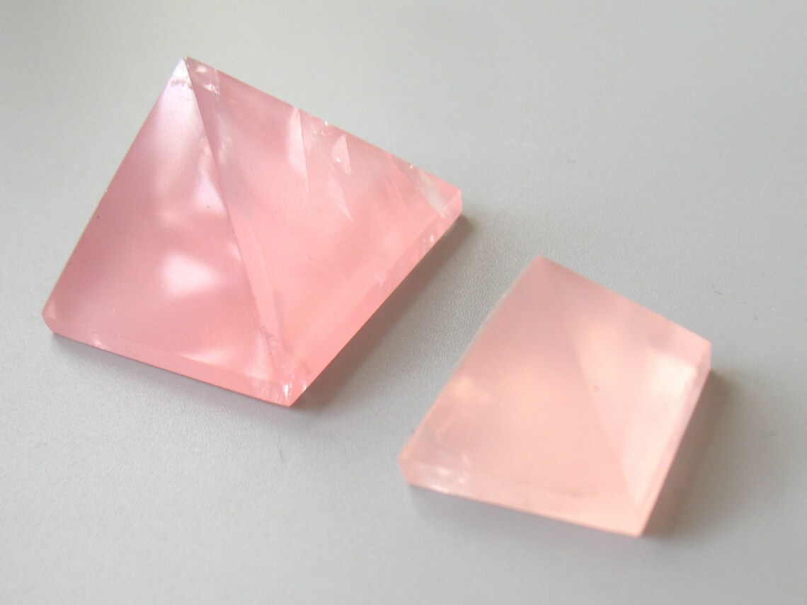 Pink Crystal Pyramid Healing Crystalrose Crystal Natural - Etsy