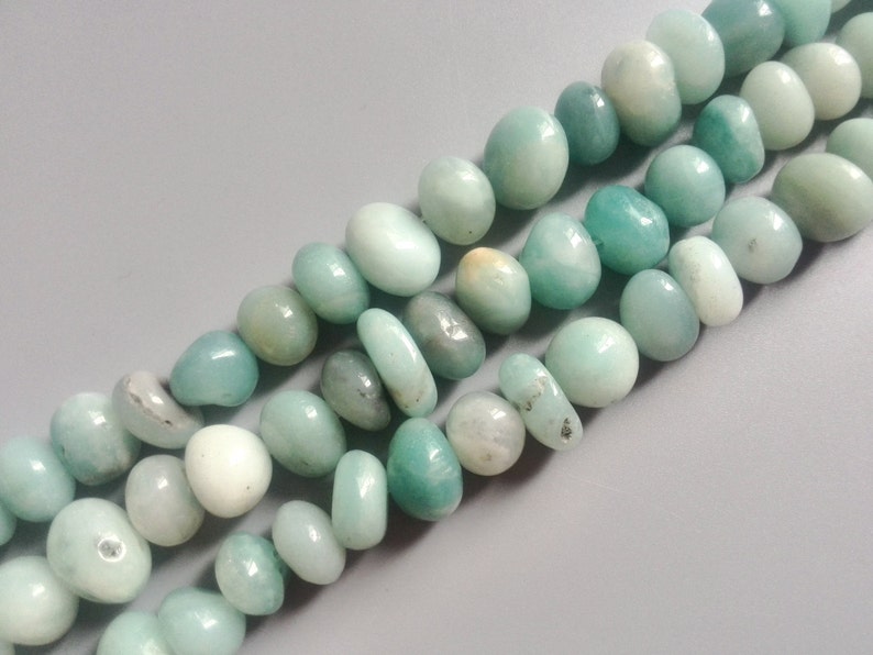 Irregular Amazon Stone Beads Blue Natural Amazonium Crystal Quartz Bead ...
