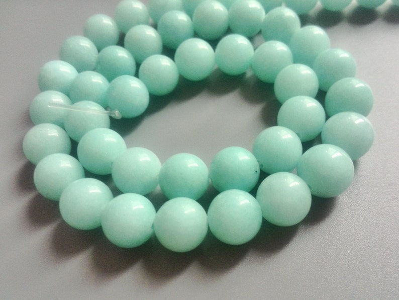 Natural Blue Amazonite Stone Beads Round Polished Natural | Etsy