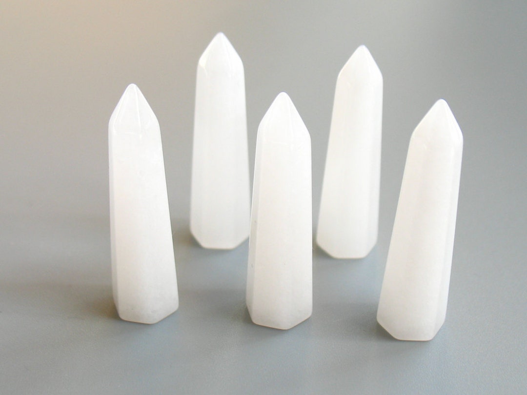 Natural White Jade Gemstone Pendant Supplies Bullet Faceted Pointed ...