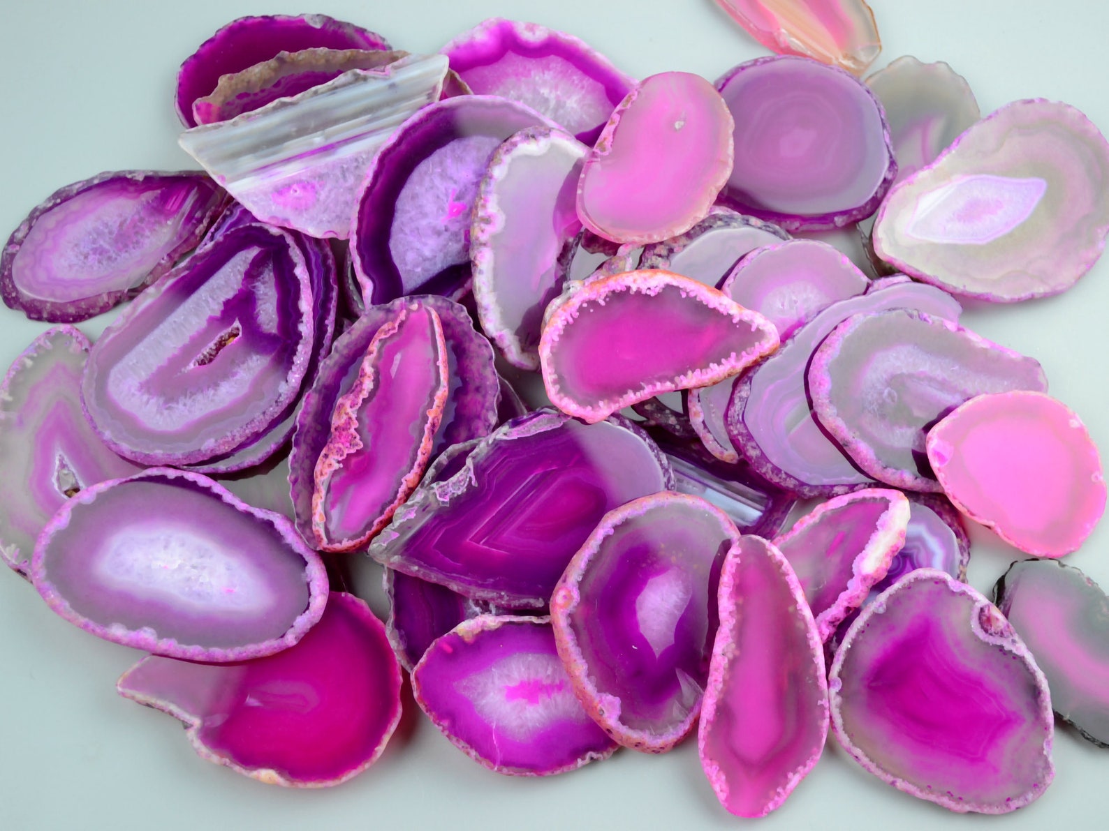 10 Pieces Agate Slices Stone Slab - 2"-3"- for Wedding Name Cards ...