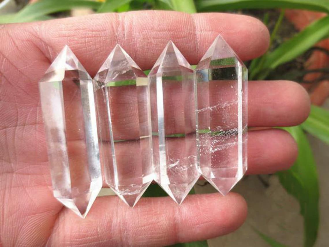 Clear Quartz Double Terminated Wand Double Point Rock Crystal | Etsy