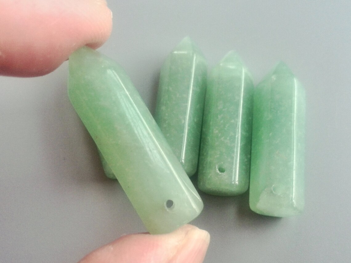 Natural Green Aventurine Quartz Bullet Faceted Point Hexagonal - Etsy