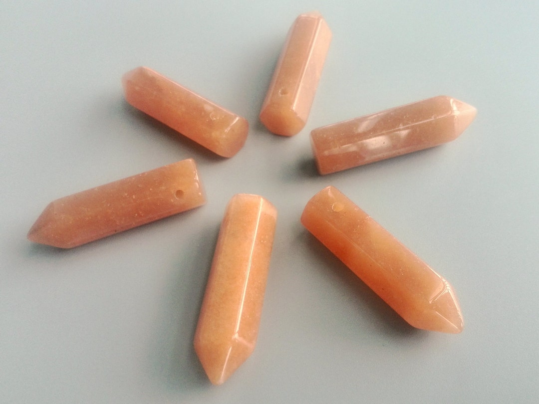 Natural Red Jade Point Pendant, Long Faceted Point, Prism Pencil ...