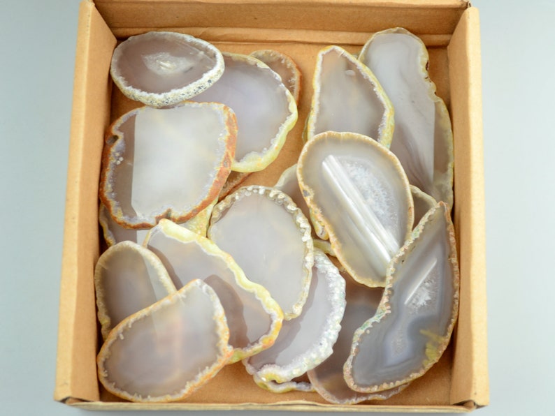 30 Pieces Agate Slices Stone Slab - 2"-3"- for Wedding Name Cards ...