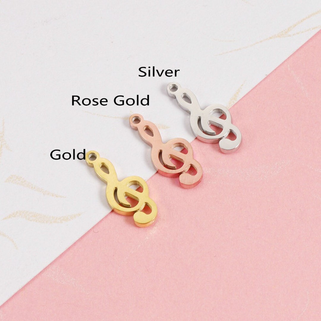 5pcs Stainless Steel Treble Clef Symbol Charms G Music Pendants for ...