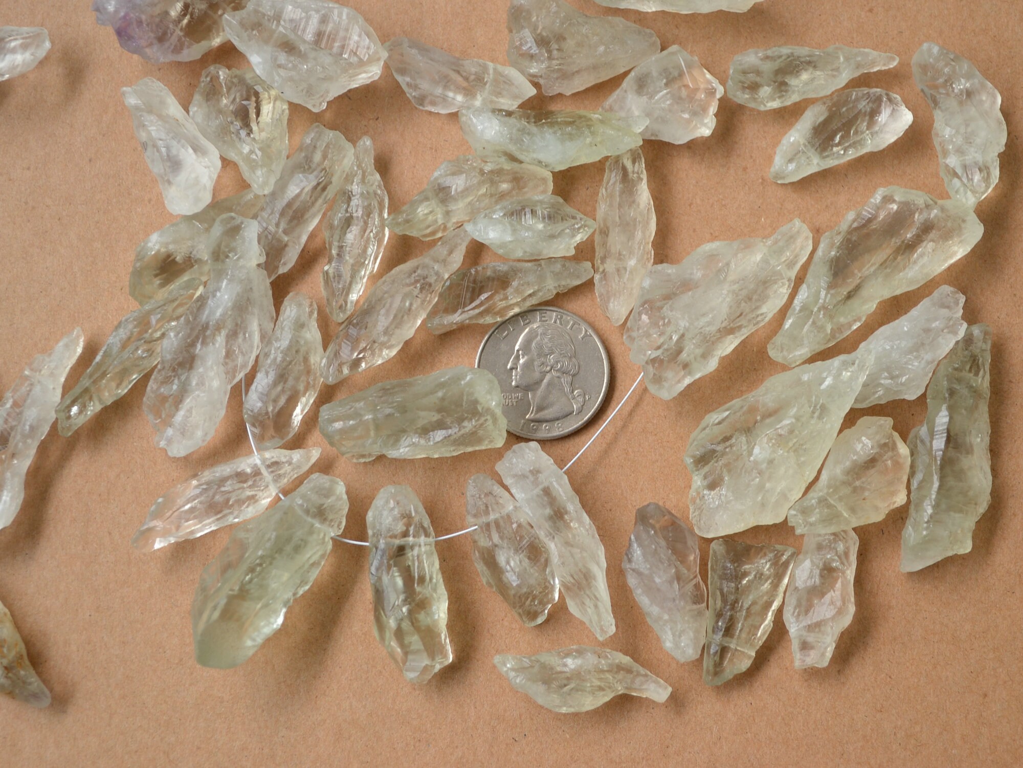 5 Pcs Natural Raw Green Crystal Quartz Rough Nugget Beads | Etsy