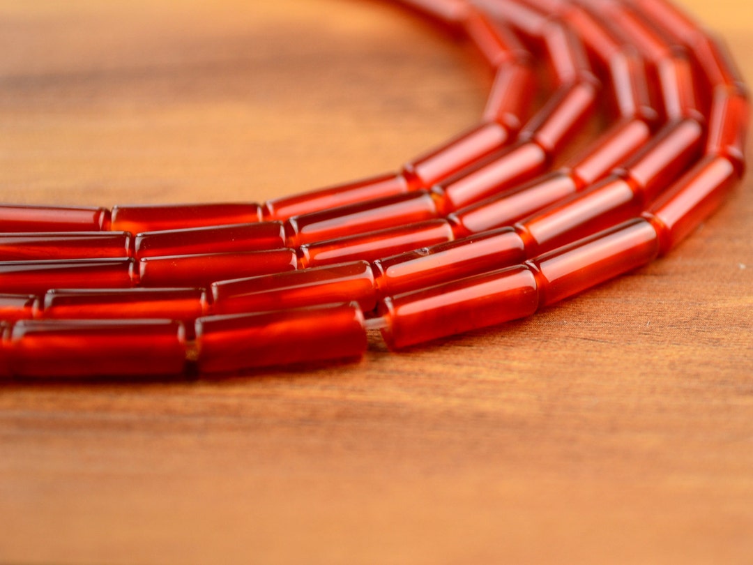 Red Agate Tube Beads Cylinder 4x13mm Stone Beads 15 Inch Strand - Etsy