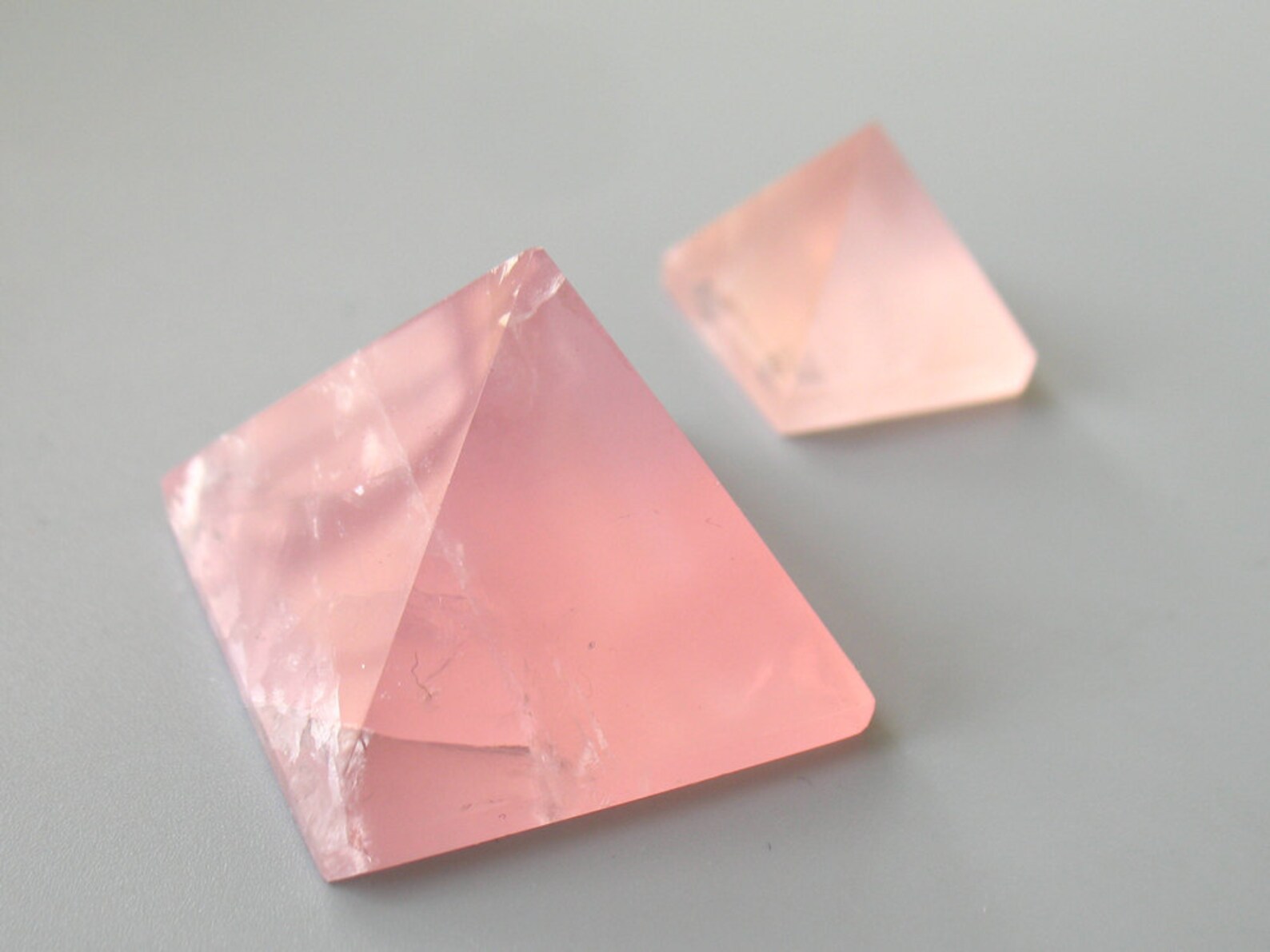 Pink Crystal Pyramid Healing Crystal,rose Crystal Natural Mineral ...