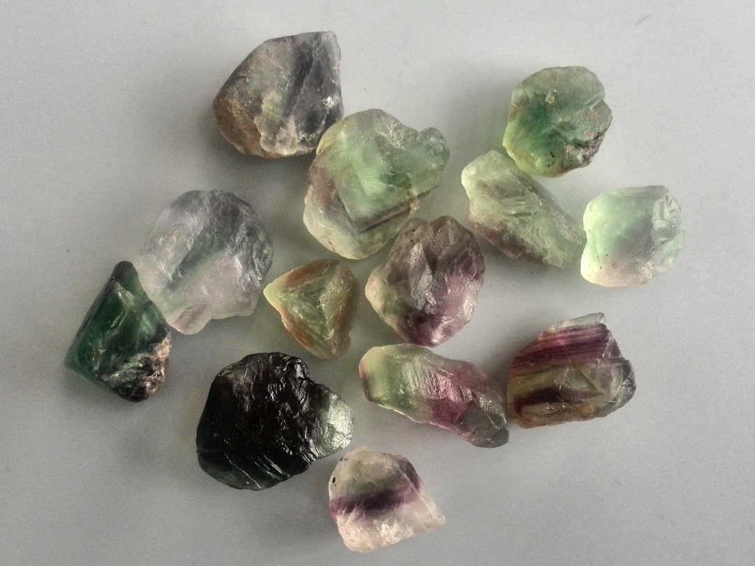 Natural Fluorite Loose Stone Raw Colorful Fluorite Stones Undrilled ...