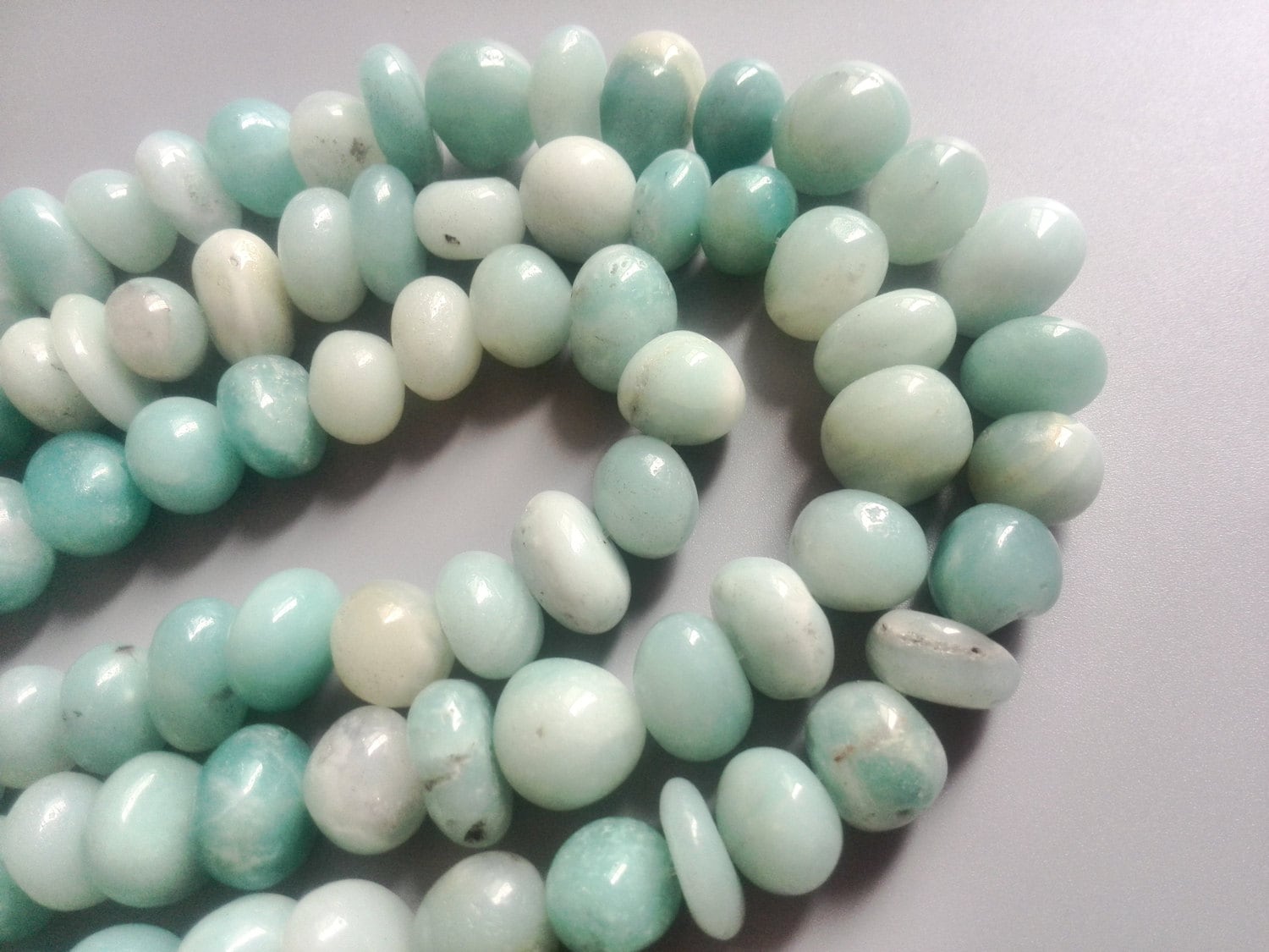 Irregular Amazon Stone Beads Blue Natural Amazonium Crystal Quartz Bead ...