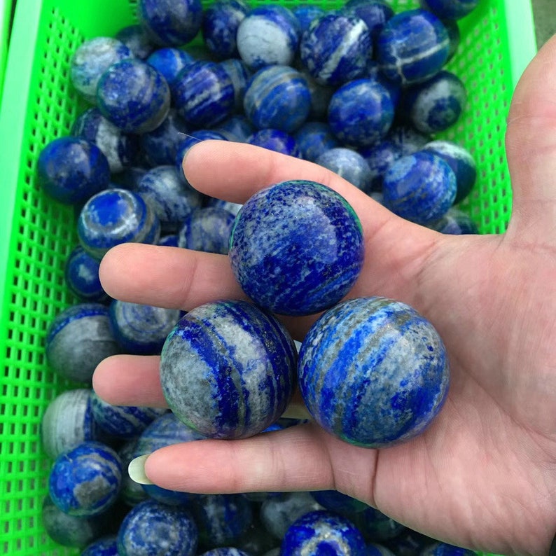 Natural Blue Lapis Lazuli Stone Ball Round Sphere Gemstone Undrilled ...