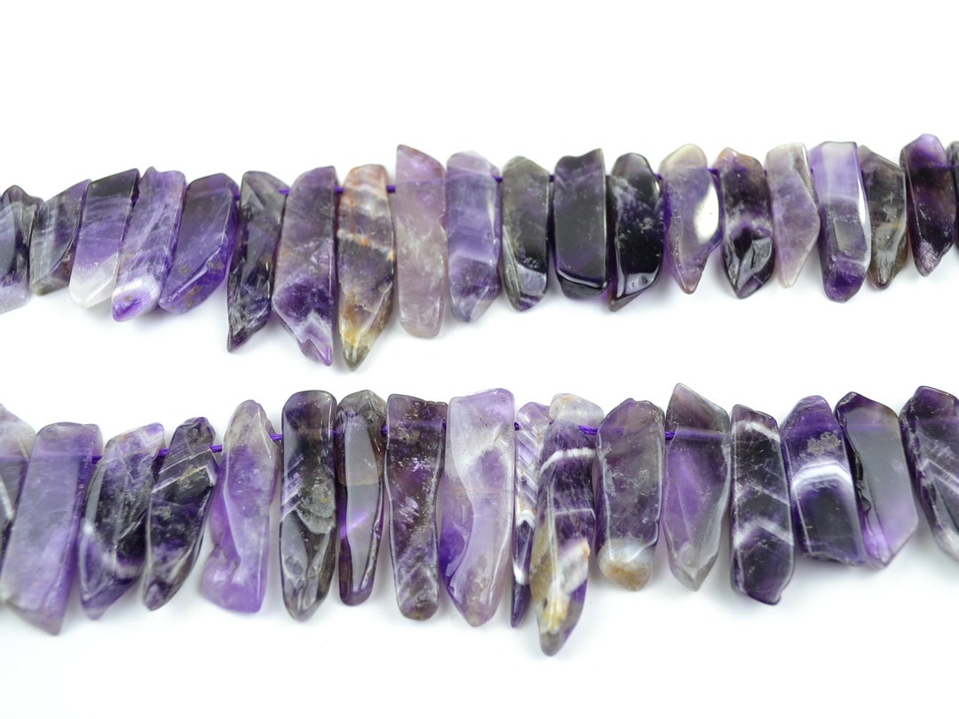 Natural Amethyst Stick Beads,raw Grain Amethyst Crystal Quartz Point ...