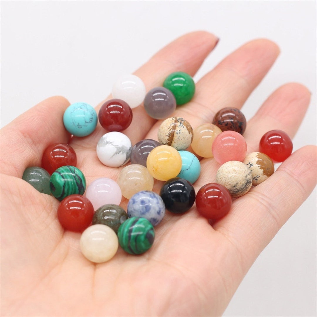 10mm Natural Stone Sphere,no Hole Gem Beads,small Ball Gemstone ...