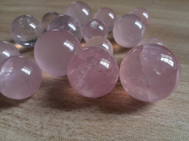 Rose Quartz Ball Natural Pink Crystal Sphere Globe Roundness - Etsy