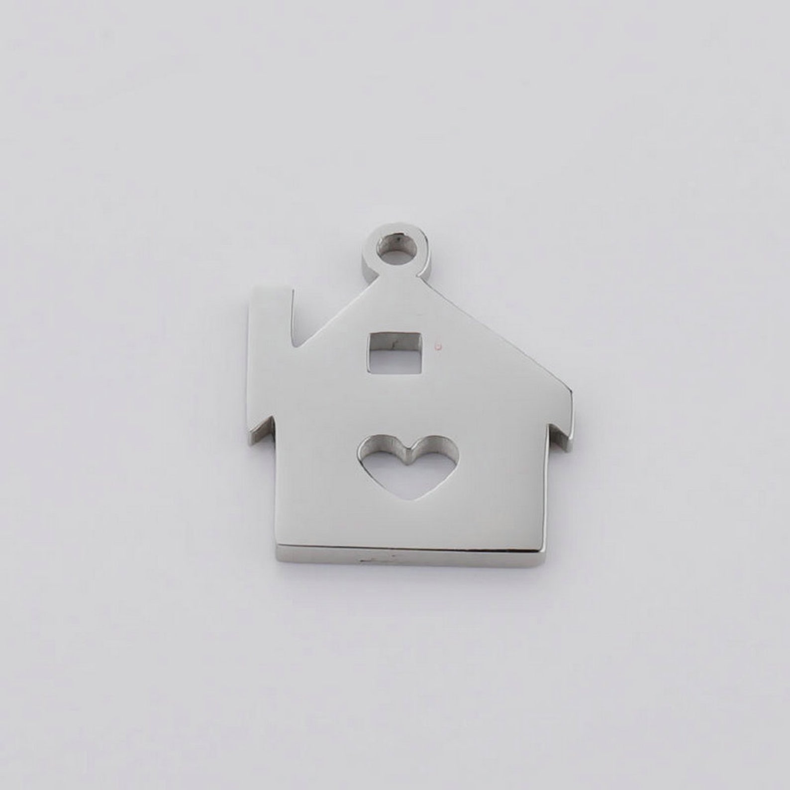 5pcs House Charm Stainless Steel House Pendant Highly Polished Glossy ...