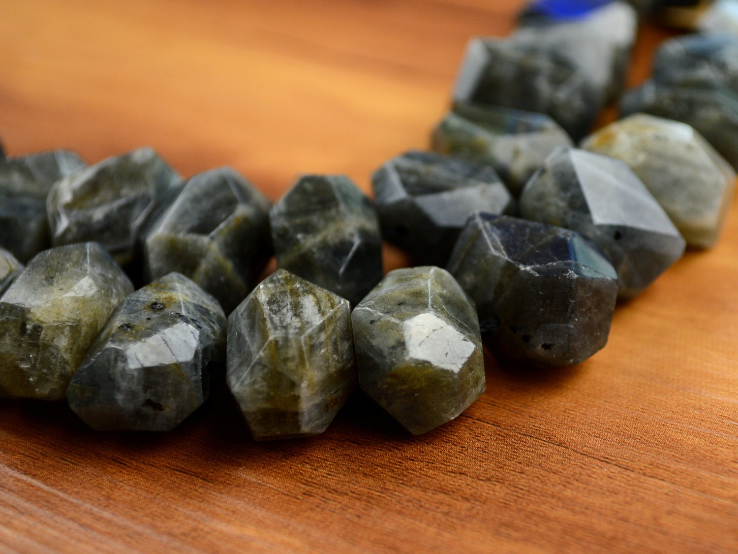 Natural Grey Labradorite Stone Faceted Bead Chunky Beads - Etsy UK