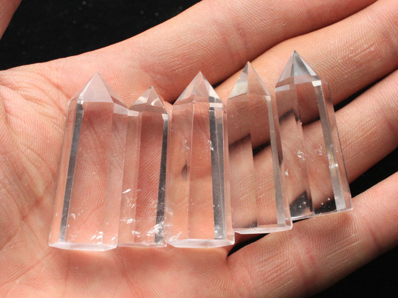 Clear Quartz Crystal Tower Point Rock Crystal Quartz Point Wand Obelisk ...