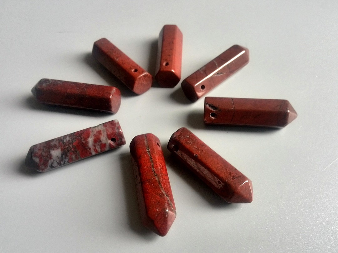 Red Jasper Point Bullet Pendant,Stone Faceted Point, Pencil Obelisk ...