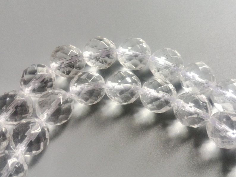 Faceted Rock Crystal Quartz Beads Round Clare Crystal Faceted | Etsy