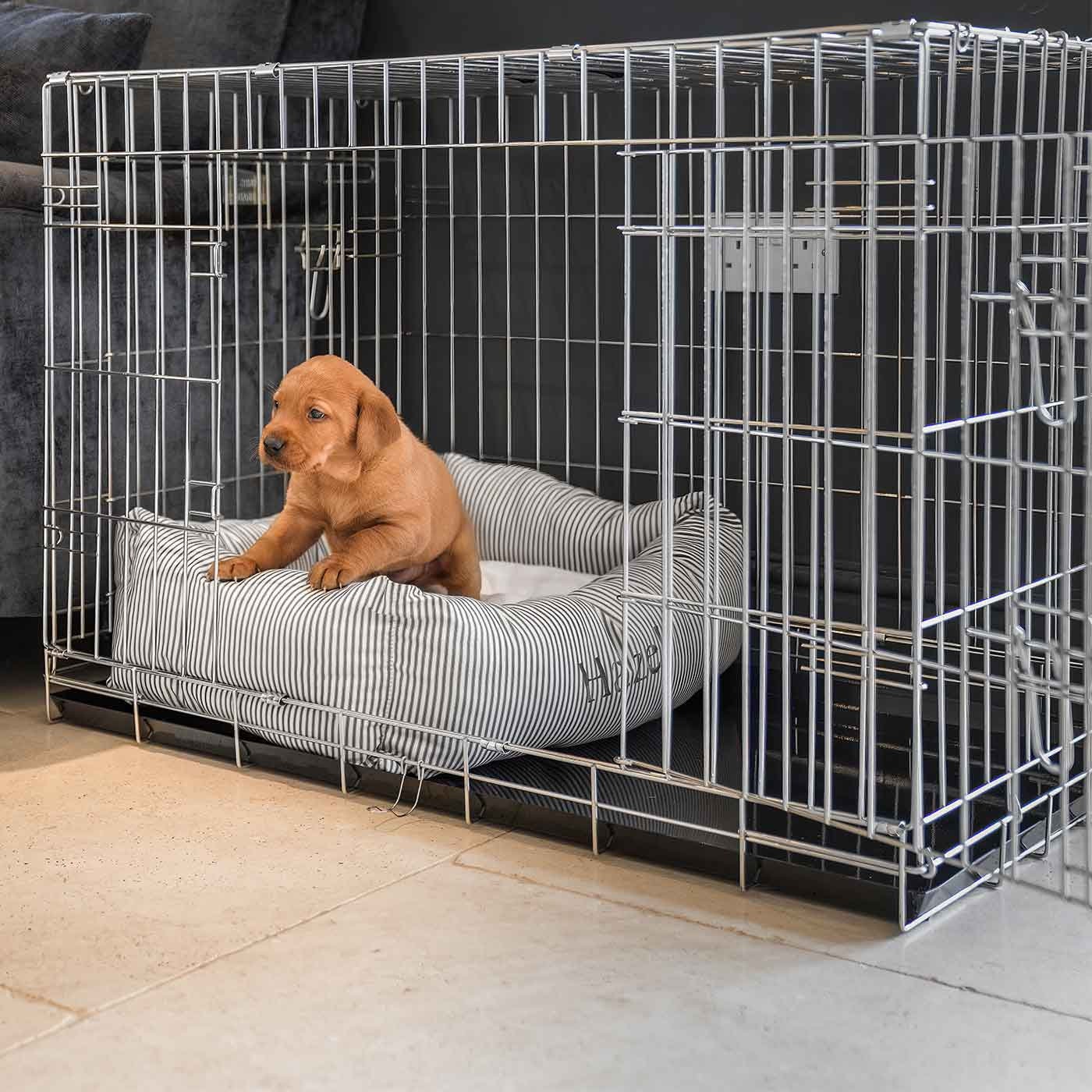 Personalised Cosy & Calm Puppy Box Bed | Luxury Handmade Dog Bed ...
