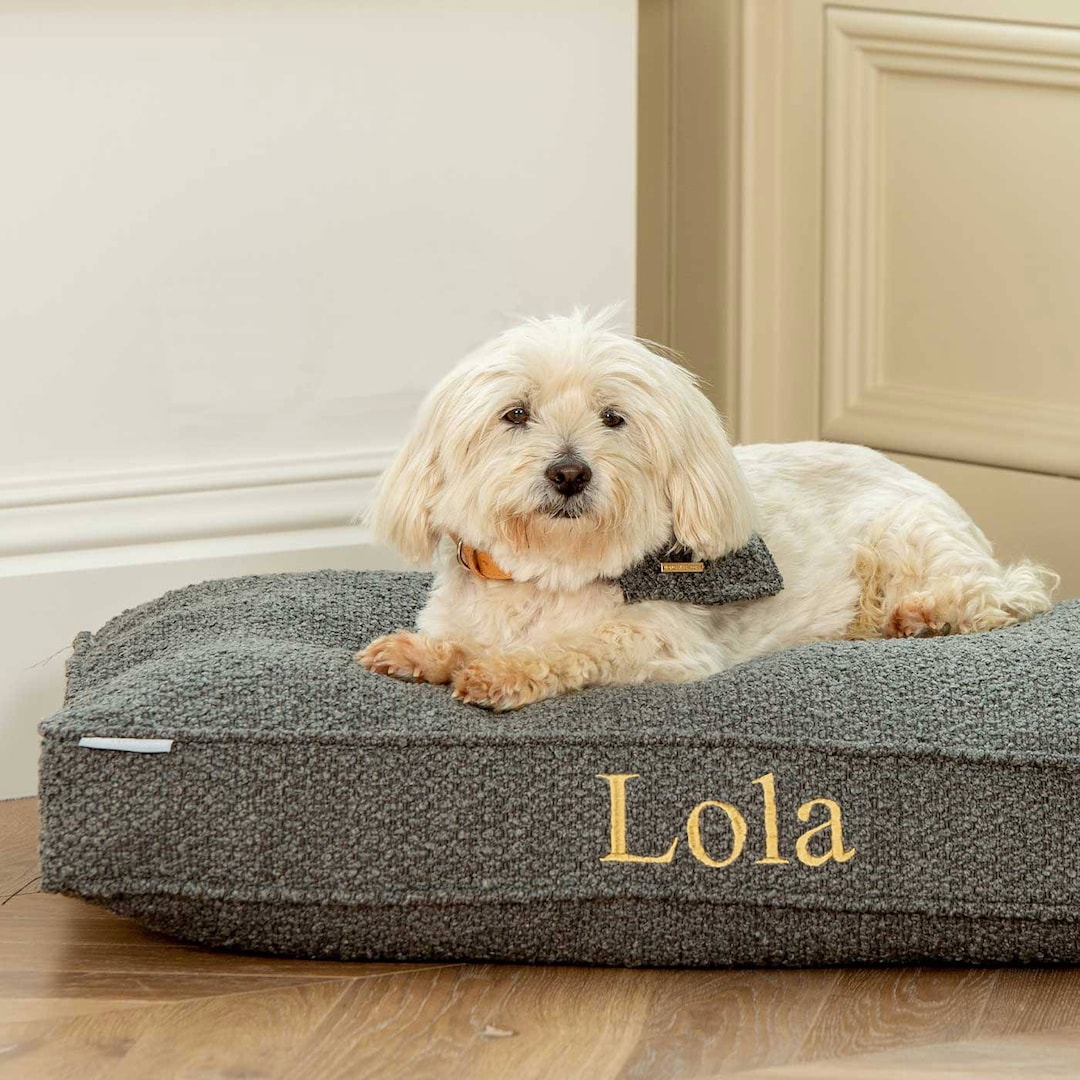 Personalised Dog Crate Cushion - Bouclé Collection | Dog Crate ...