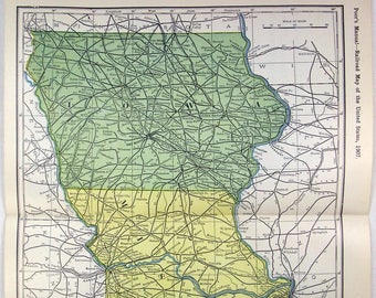 Iowa Railroad Map | Etsy