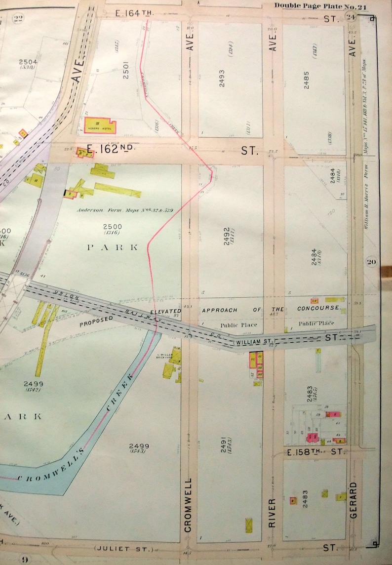 Yankee Stadium Area Huge Original Map of Bronx NY. E 157th - Etsy