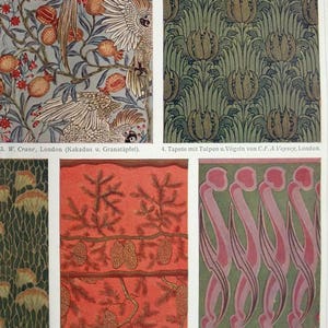 Modern Wallpaper - Original 1908 Chromo-lithograph by Meyers. Moderne ...