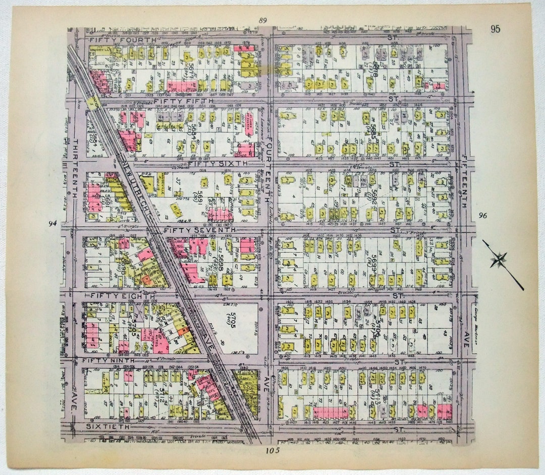 Borough Park, Brooklyn - 13th to 17th Aves From 54th to 60th Streets ...