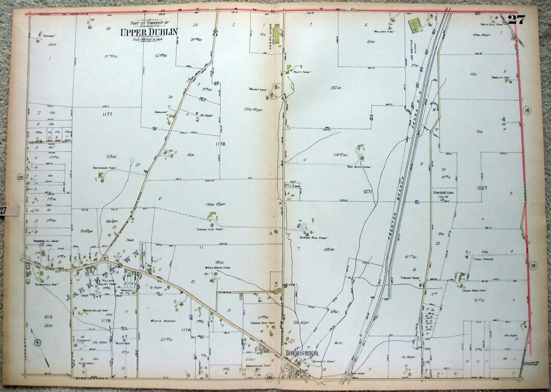 1927 Map of Jarrettown & Dresher, Upper Dublin Township – Montgomery ...
