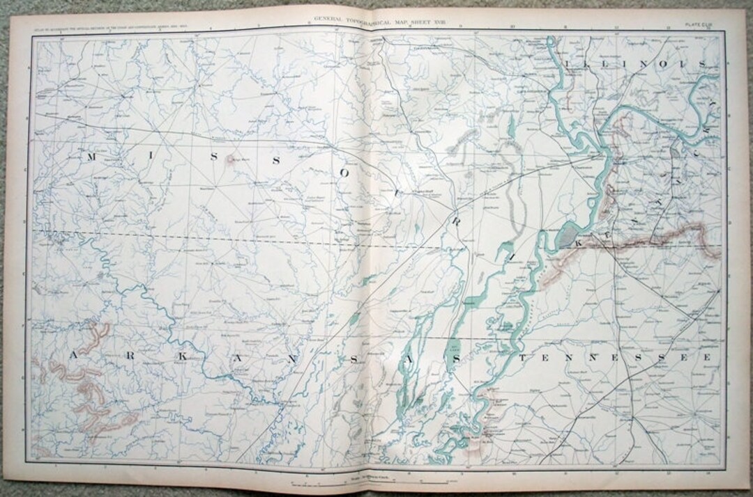 Original Map of SE Missouri NE Arkansas, SW Illinois, W Kentucky & N W ...