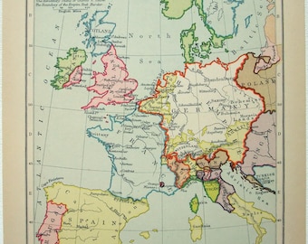 Western Europe Map | Etsy